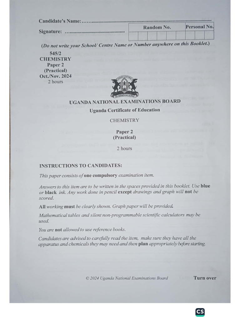 Chemistry 5452 | PDF