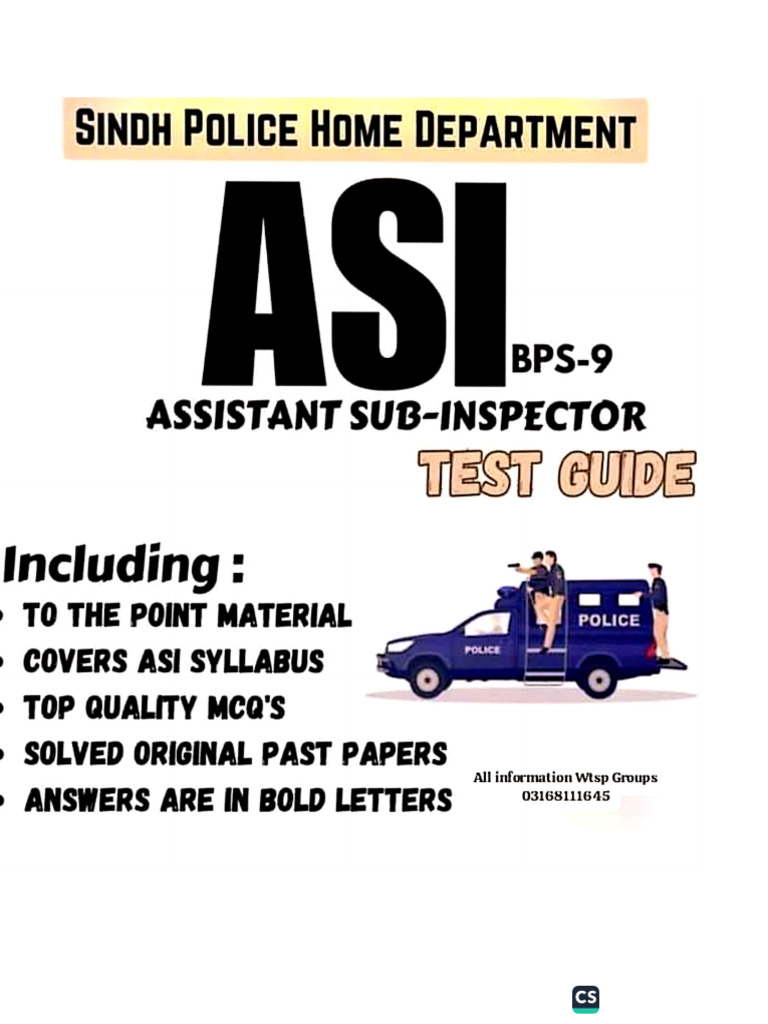 SPSC ASi Police Notes | PDF