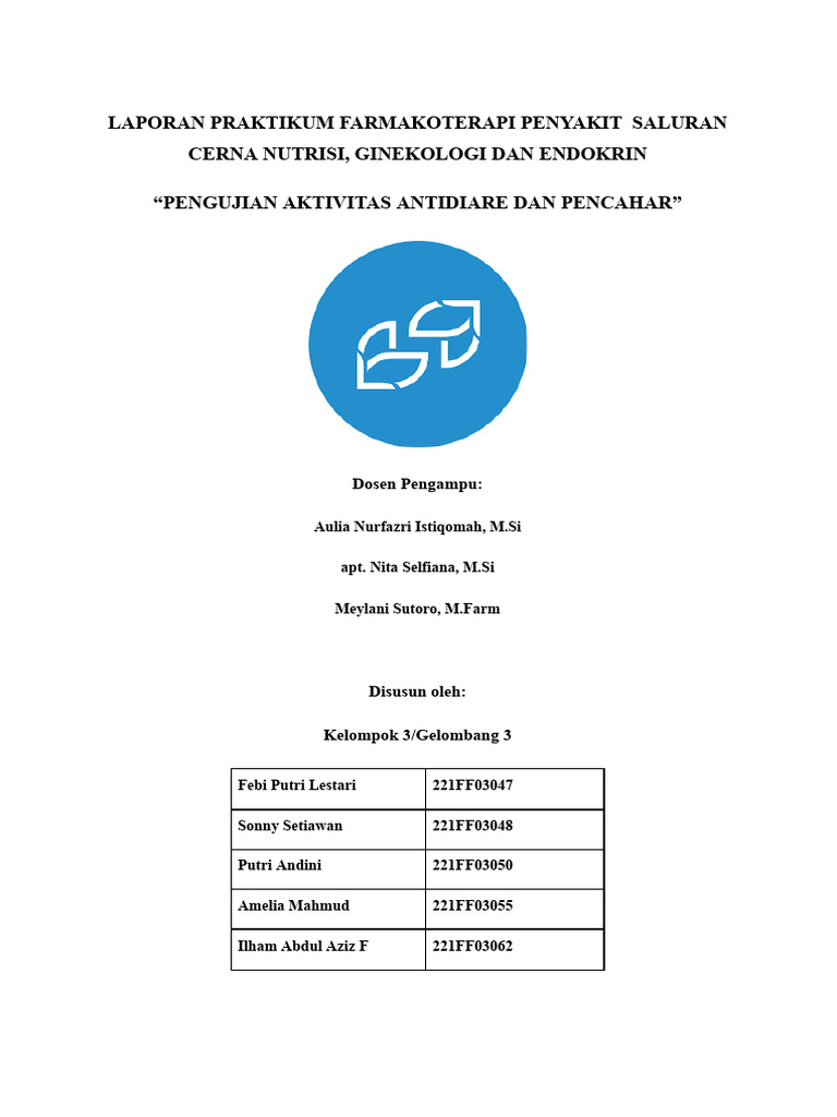 Farkot PENGUJIAN AKTIVITAS ANTIDIARE DAN PENCAHAR | PDF