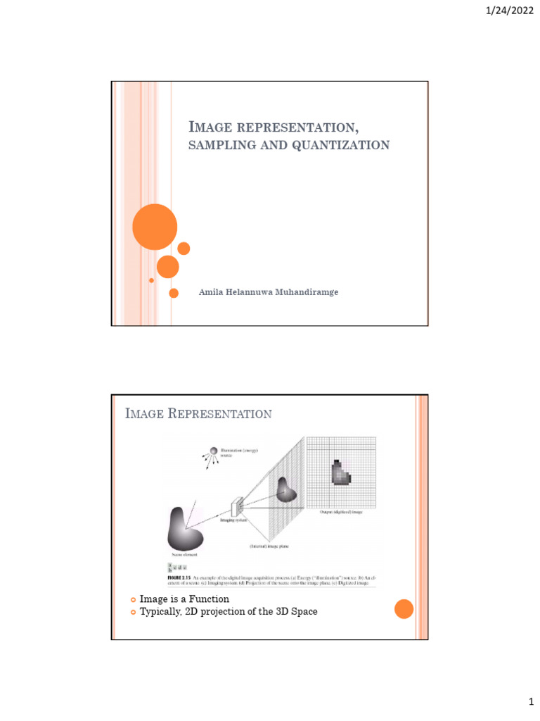 Image Representation, Sampling and Quantization | PDF