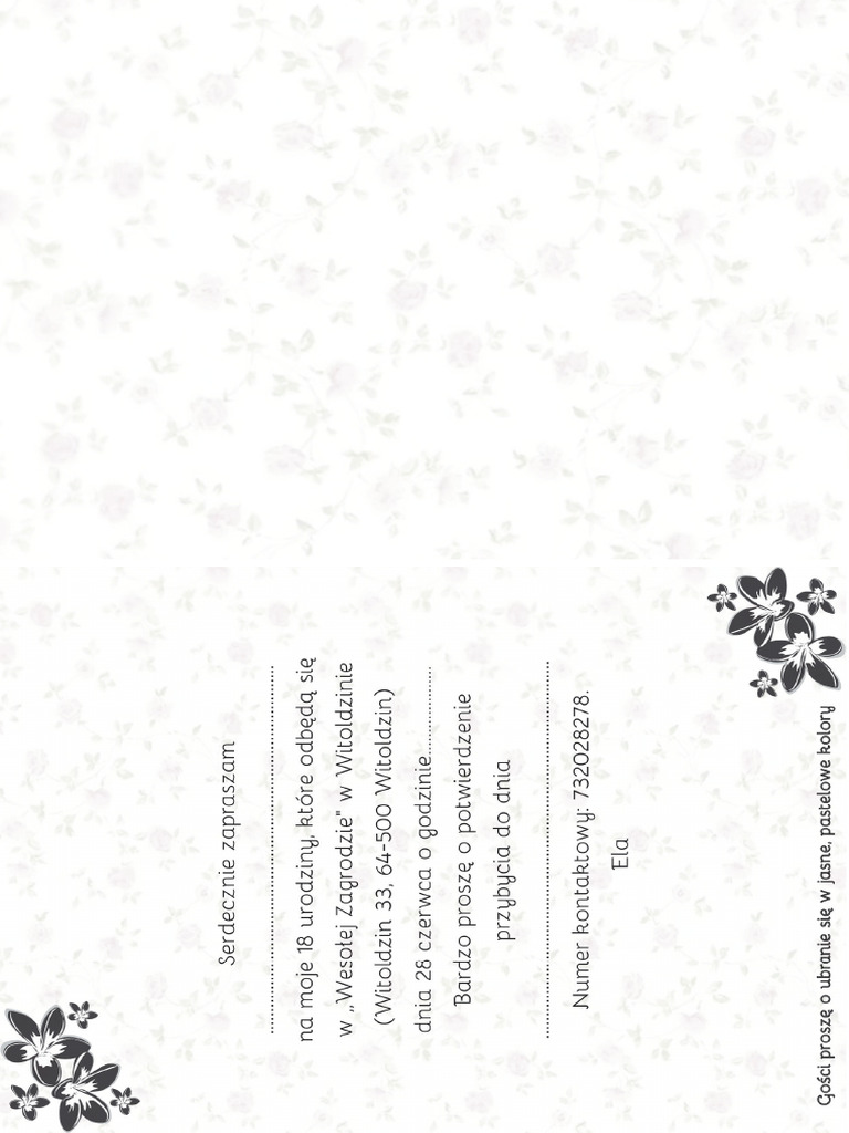 Zaproszenia Ela 2 | PDF