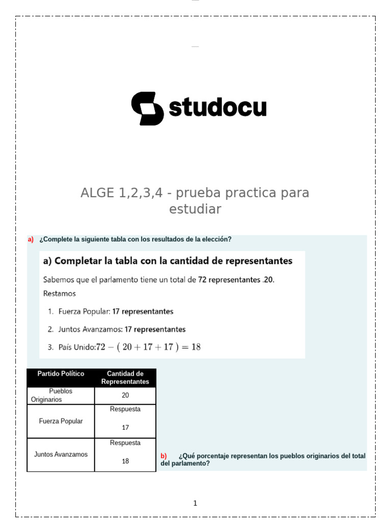 Alge 1234 Prueba Practica para Estudiar | PDF | Latón | Costo de la vida
