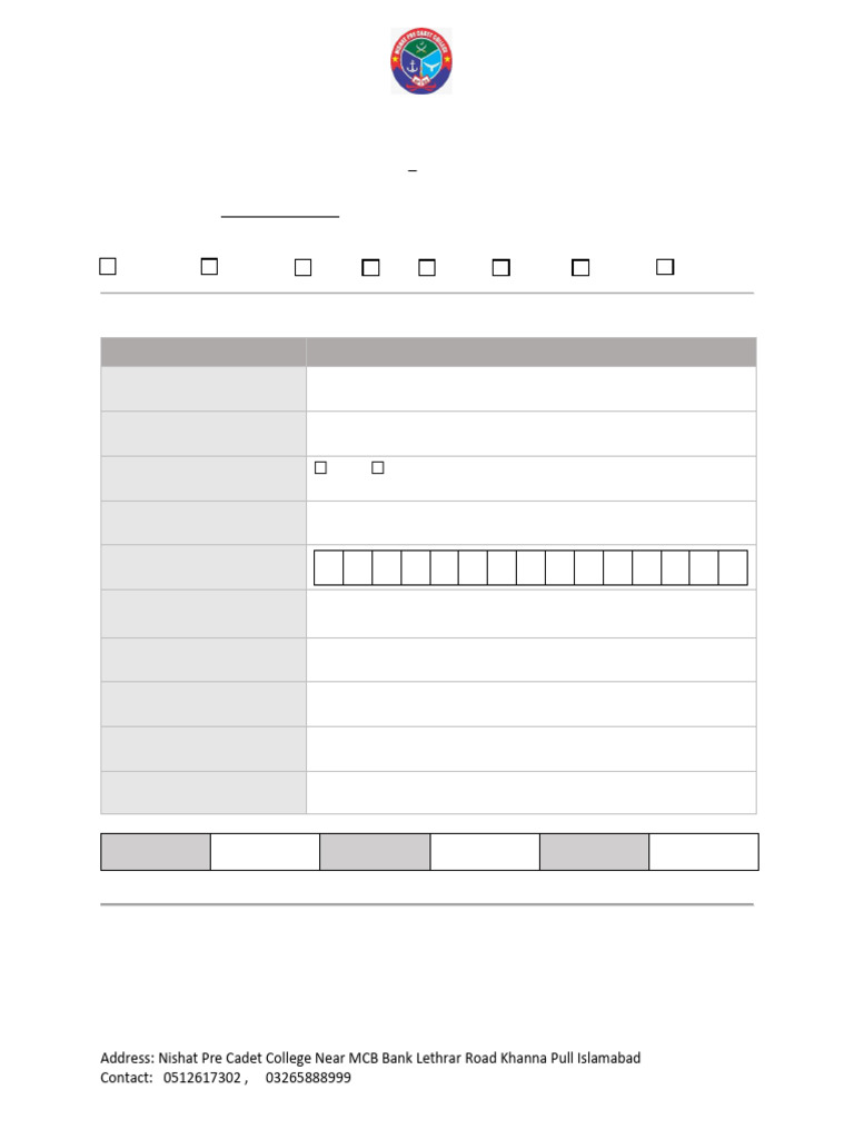 Admission Form New | PDF