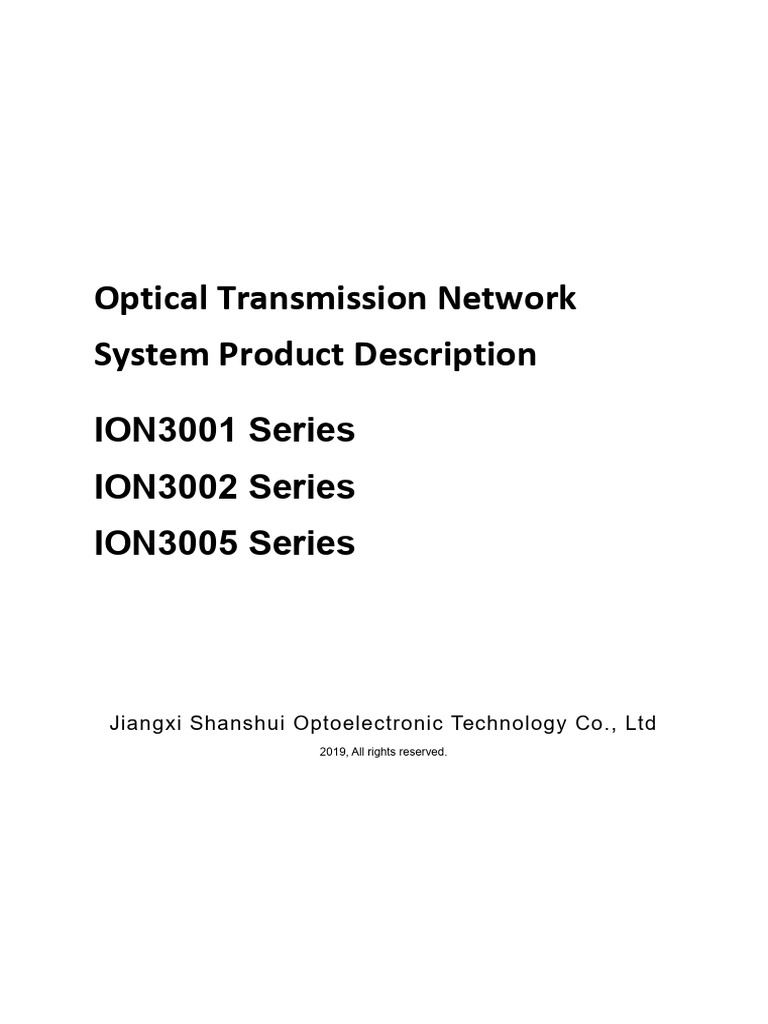 3 - OTN Product Series Specification | PDF | Wavelength Division ...