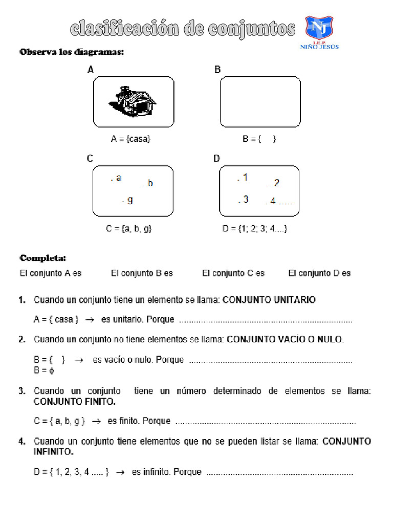 Clasificación de conjuntos práctica | PDF