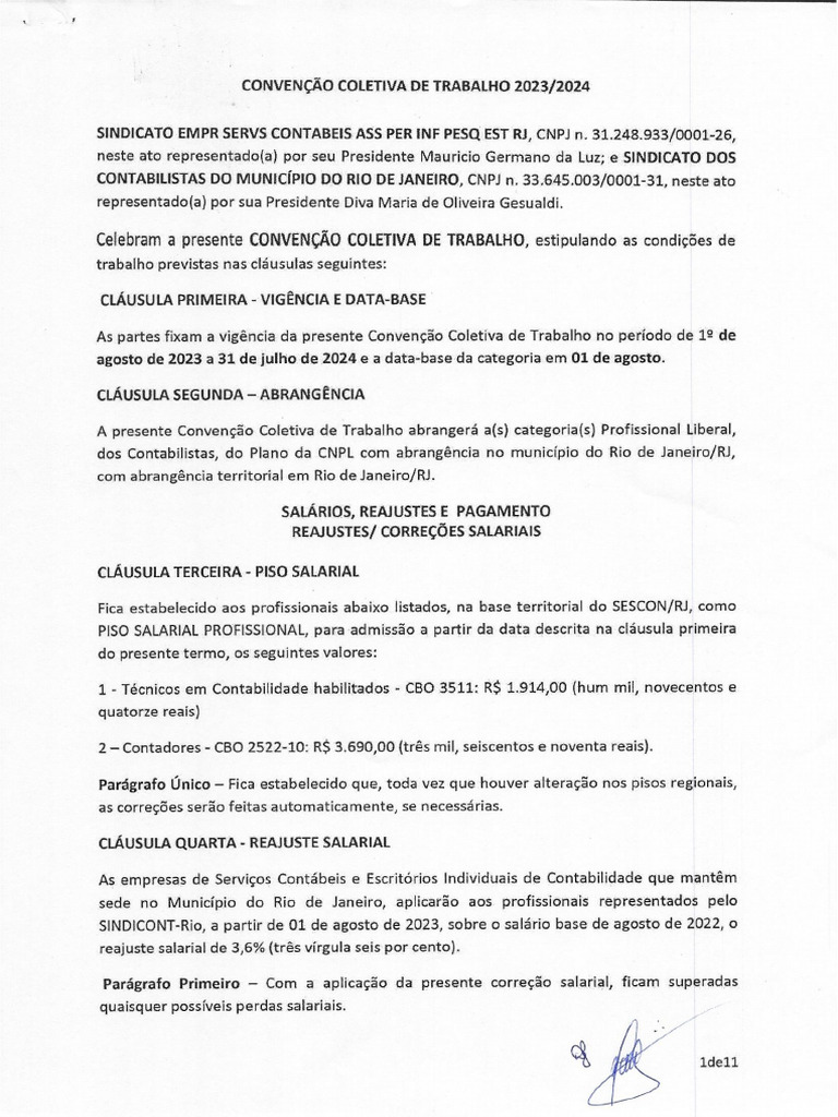 CCT 2023 2024 Assinada | PDF