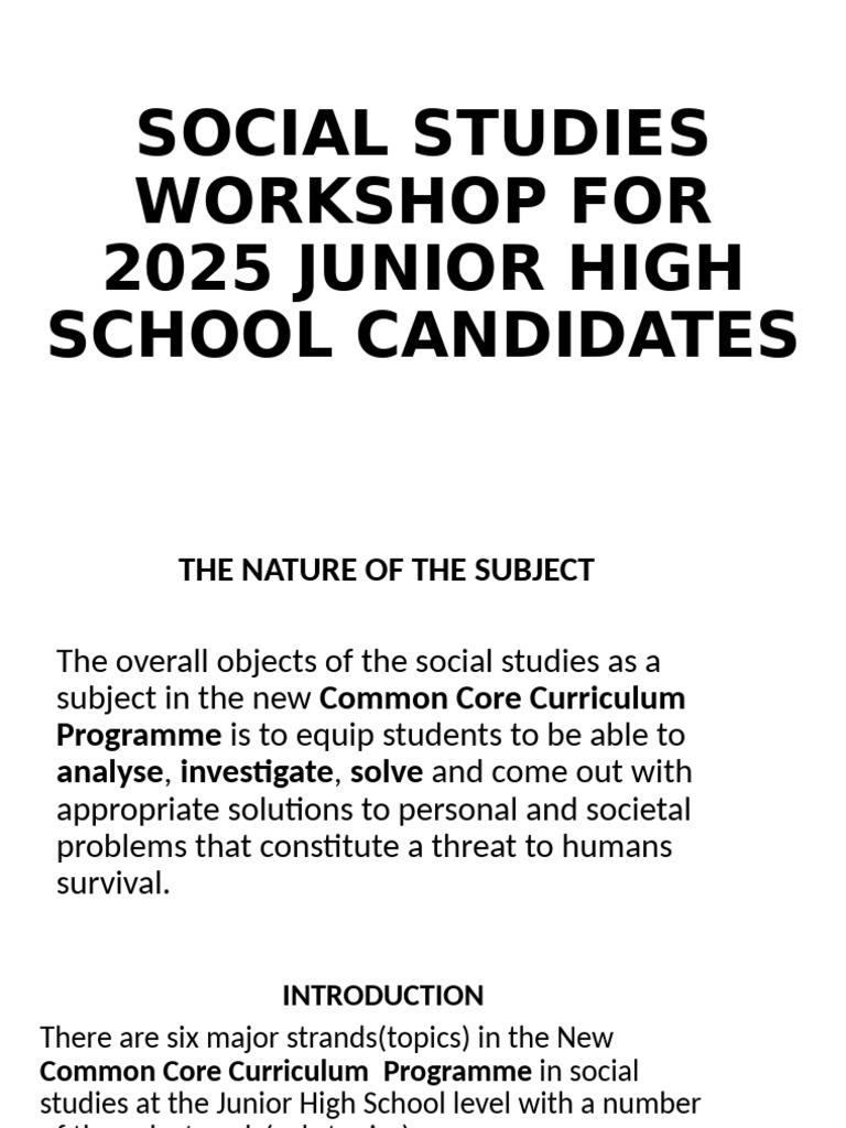 2025 Junior High Social Studies Guide | PDF | Concept | Behavioural ...