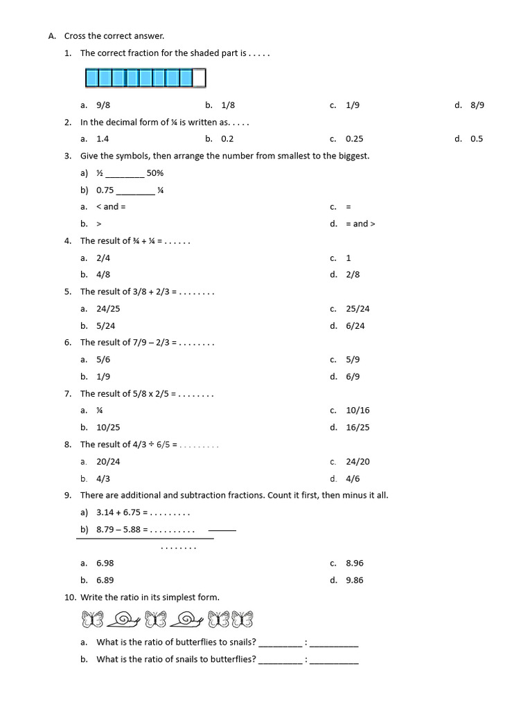 Math MIDterm Prep grd5 sms2 | PDF