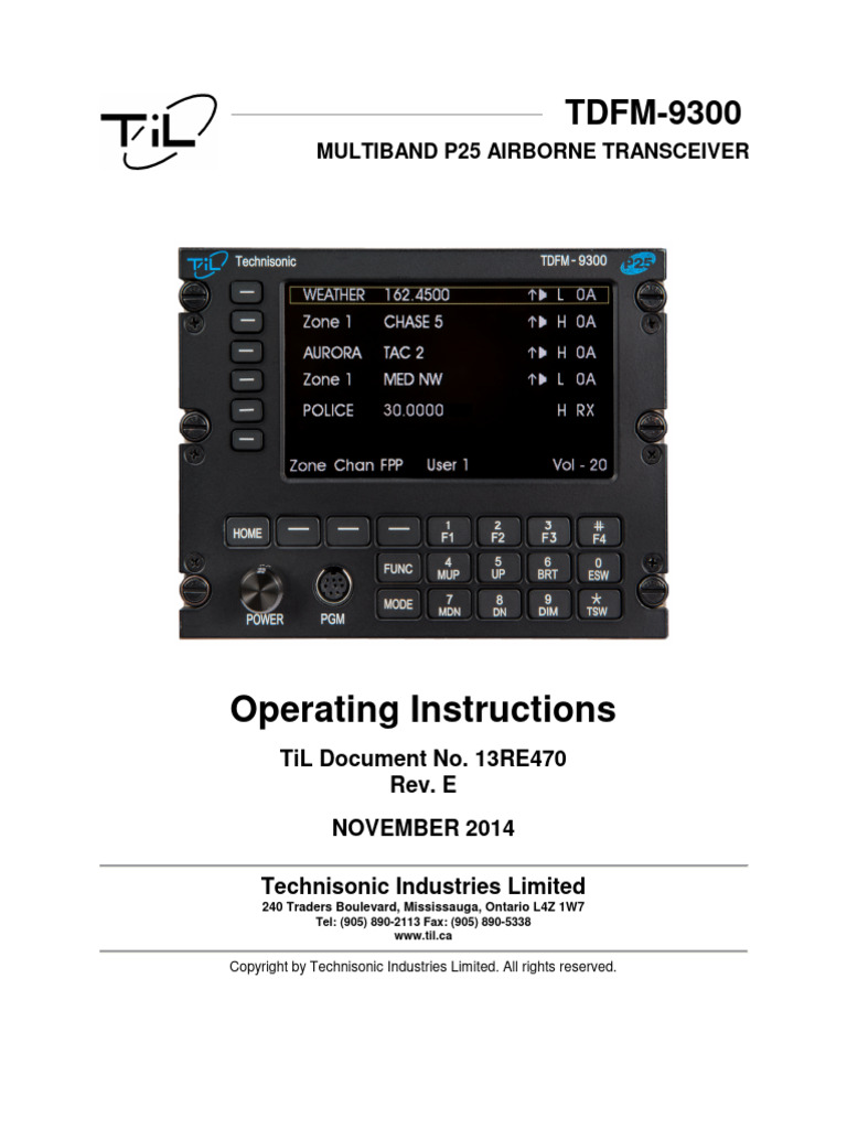 Multiband P25 Airborne Transceiver | PDF | Frequency Modulation | Decibel