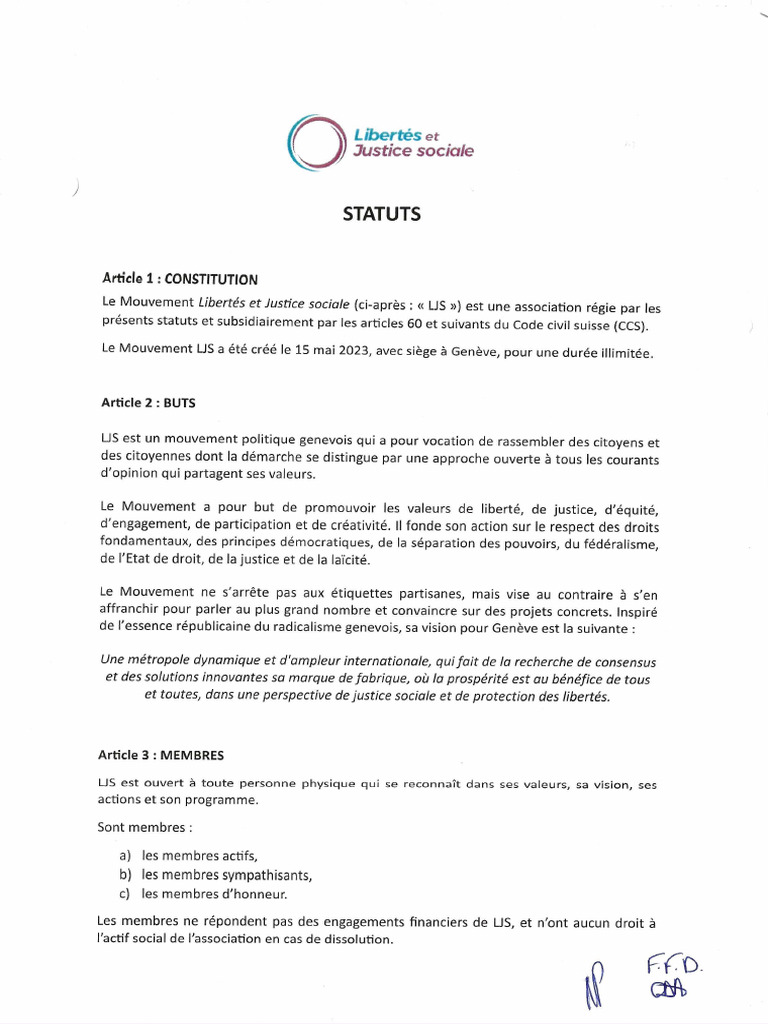 Statuts LJS | PDF