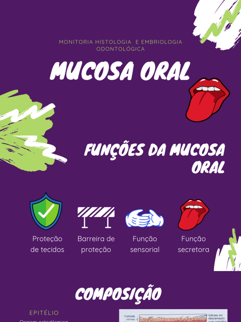 Estruturas e Funções da Mucosa Oral | PDF | Língua | Boca