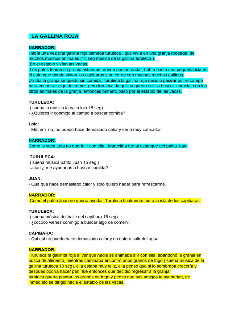 La Gallina Roja | PDF | Panes