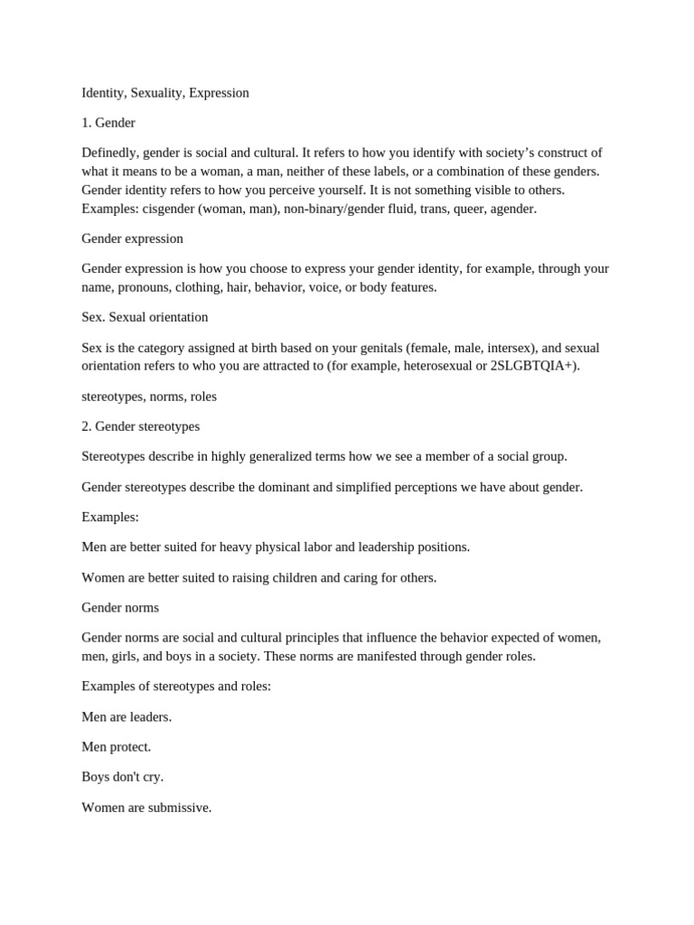 Gender - Definition and Stereotypes | PDF