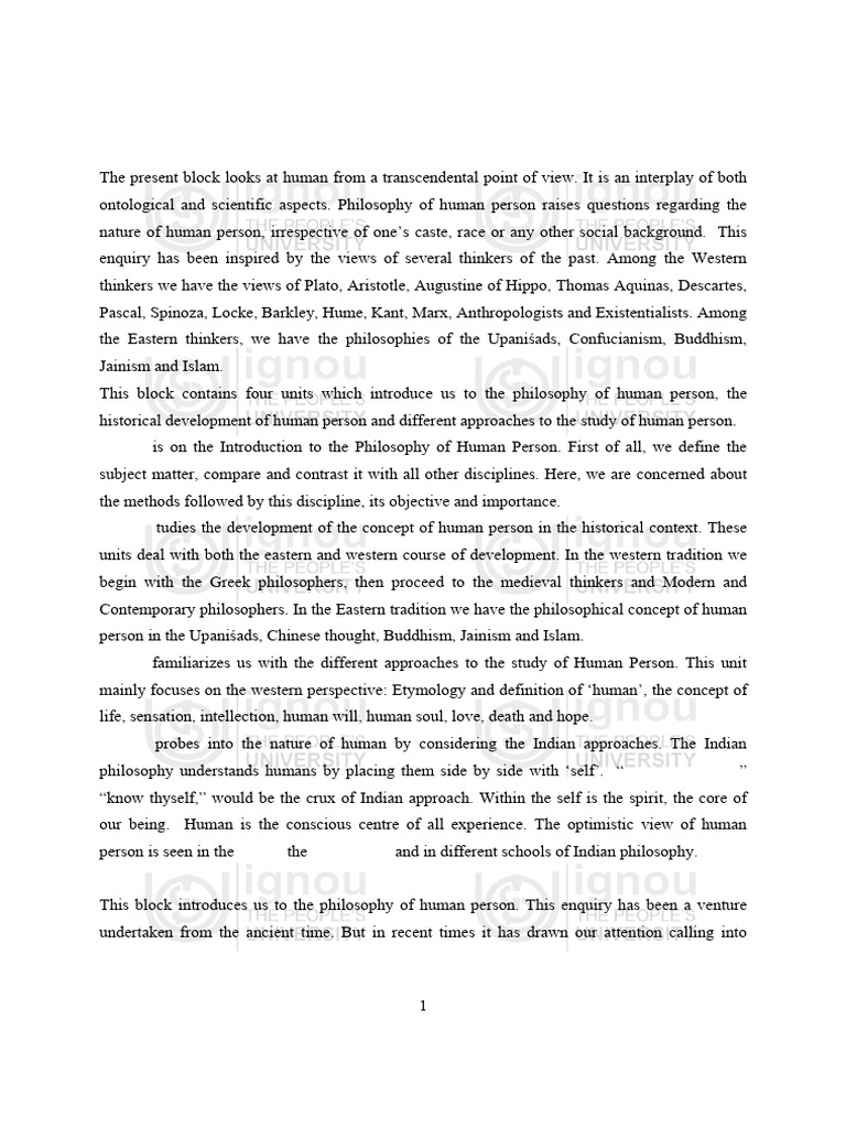 Block 1 | PDF | Anthropology | Soul