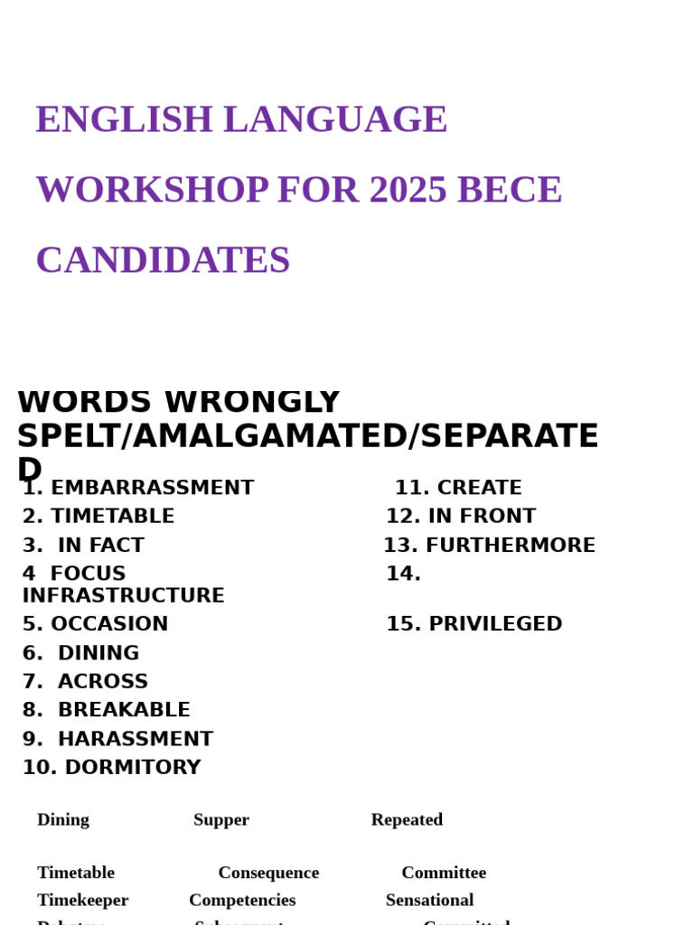 2025 BECE English Language Guide | PDF | Essays | Linguistics