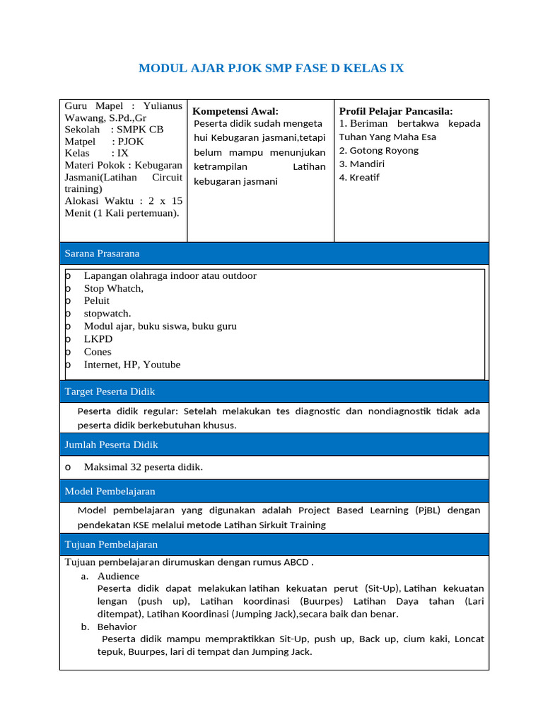 Modul Ajar Aksi Nyata | PDF