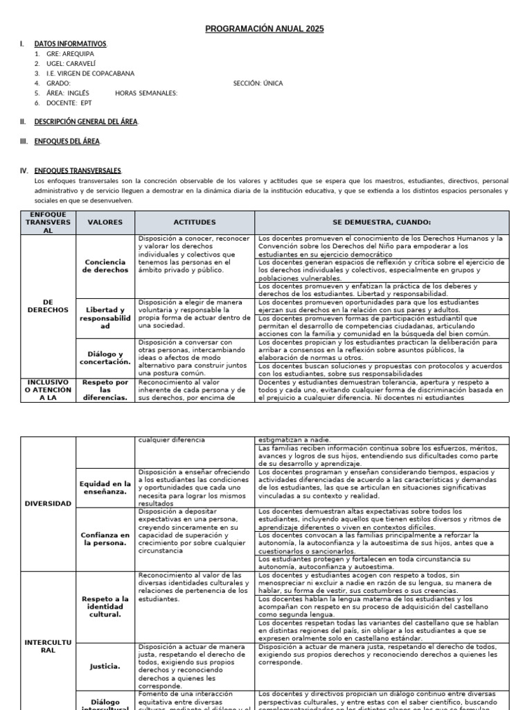 P. ANUAL EPT 1 | PDF | Aprendizaje | Enseñando