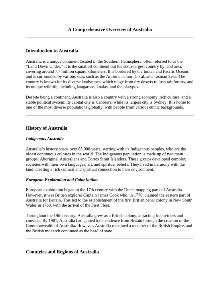 A-Comprehensive-Overview-of-Australia | PDF | Australia | States And ...