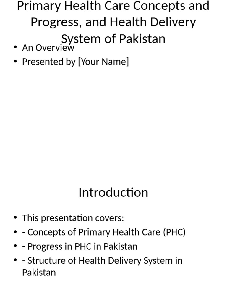 Primary Health Care Pakistan | PDF | Health Care | Health Economics