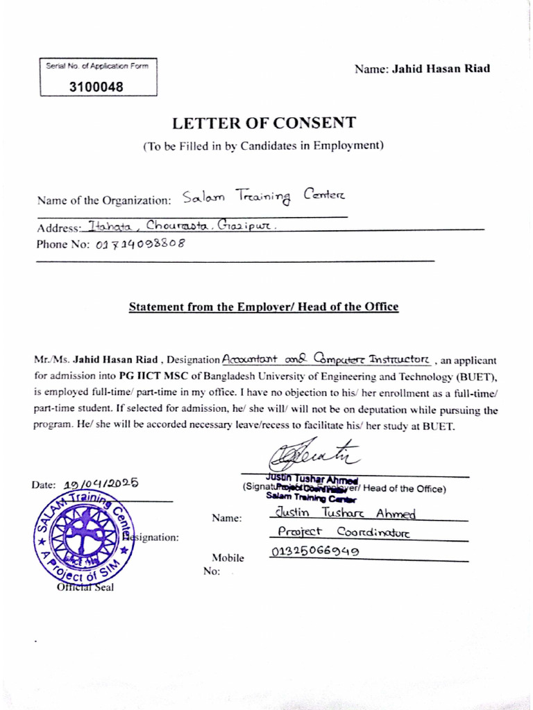 Letter of Consent | PDF