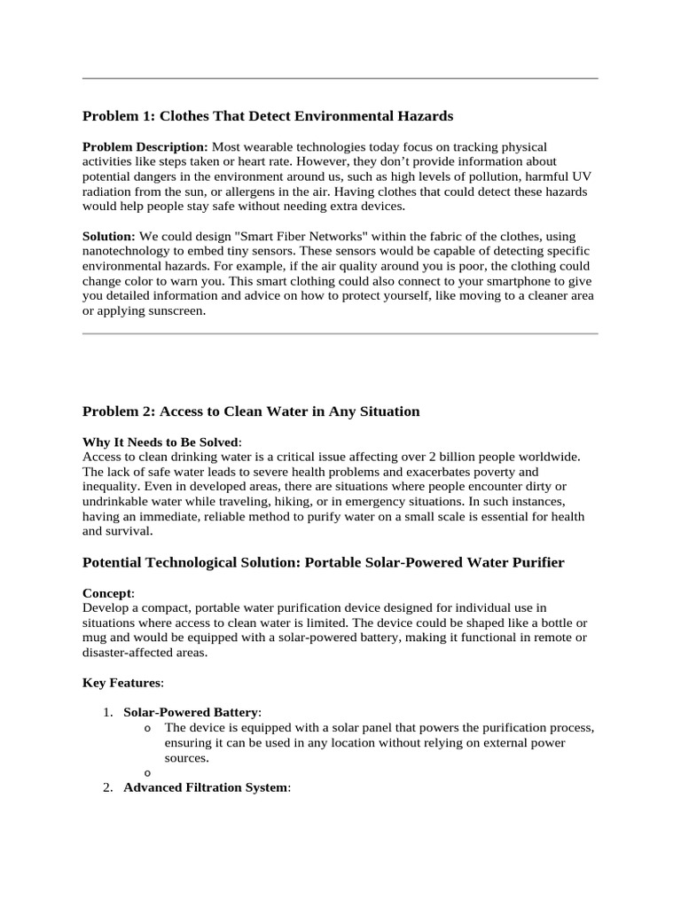 Problems in Technology | PDF | Drinking Water | Water Purification