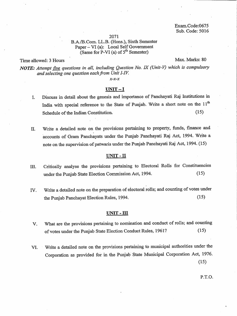 Local Self Goverment | PDF