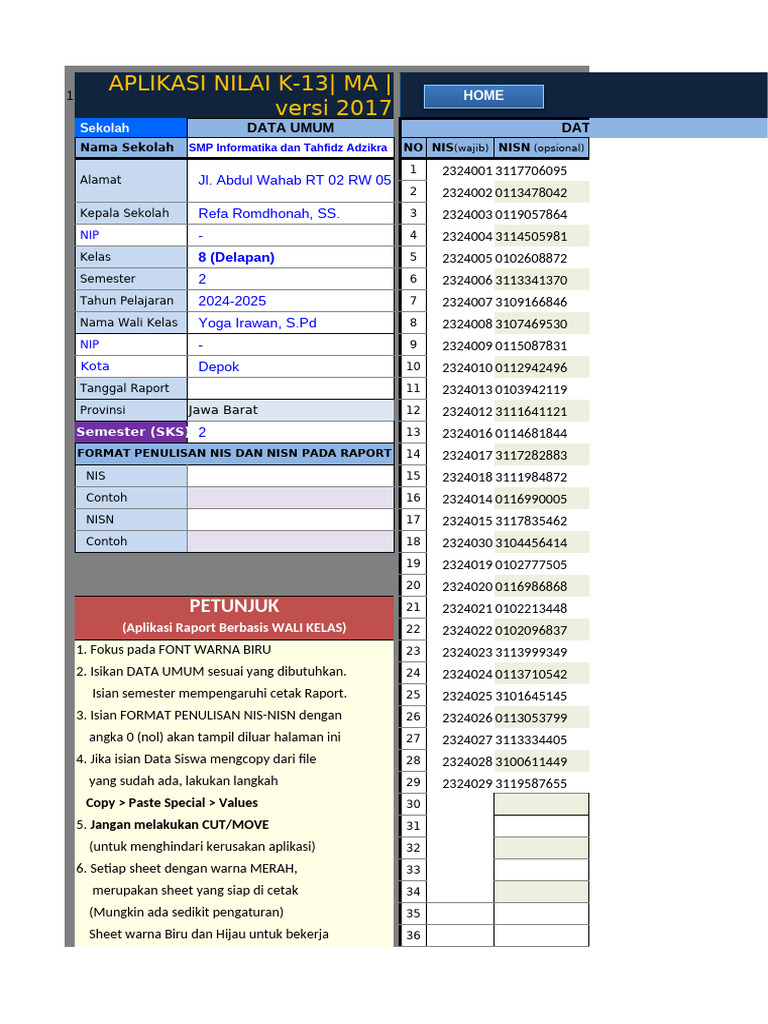 RAPORT KELAS 8 2025 Unprotected | PDF