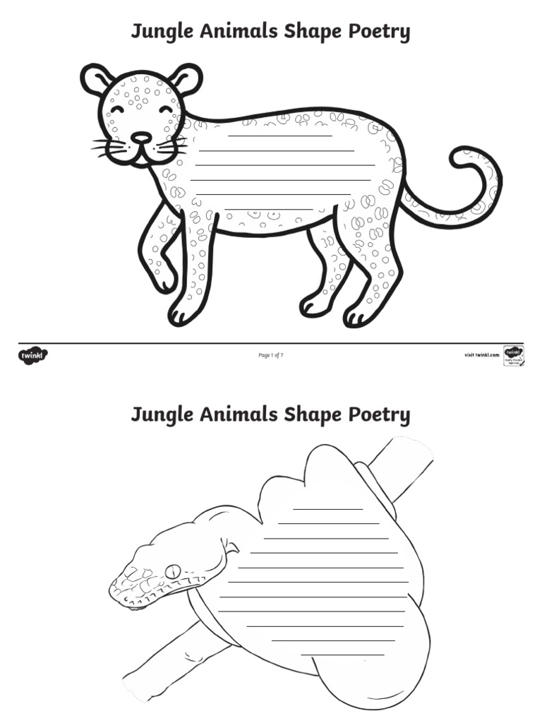 T T 289883 Jungle Animals Shape Poetry Ver 2 | PDF