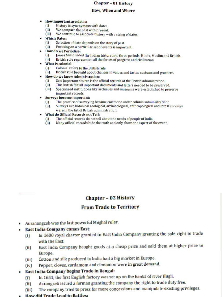 History Class 8 Notes | PDF