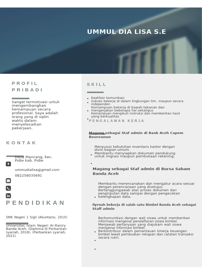 Daftar Riwayat Hidup (Curriculum Vitae) | PDF