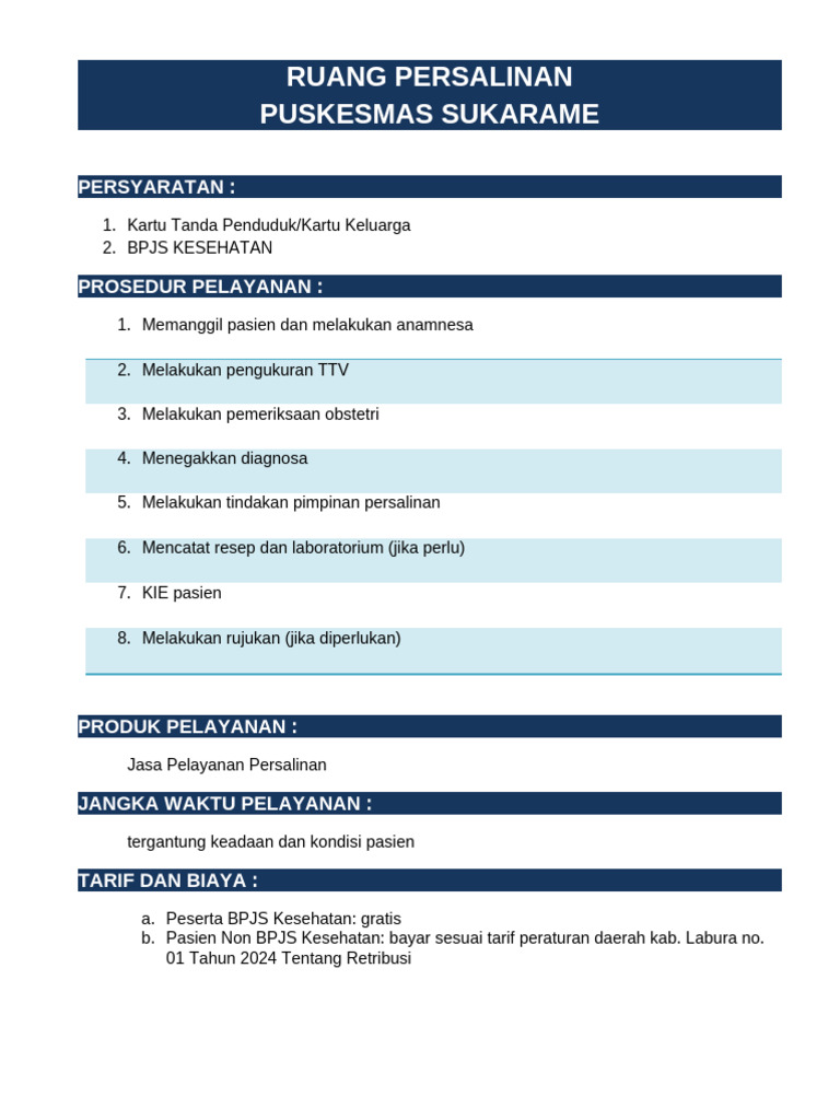 Alur Pasien PERSALINAN | PDF