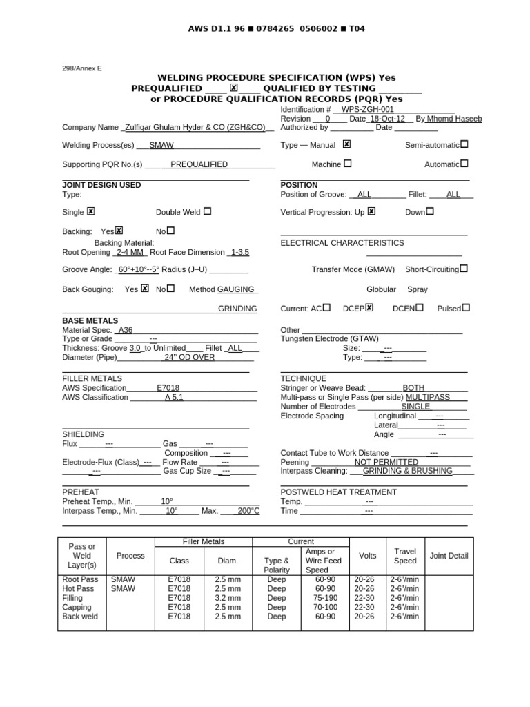 Welder Qualification Form | PDF | Welding | Construction