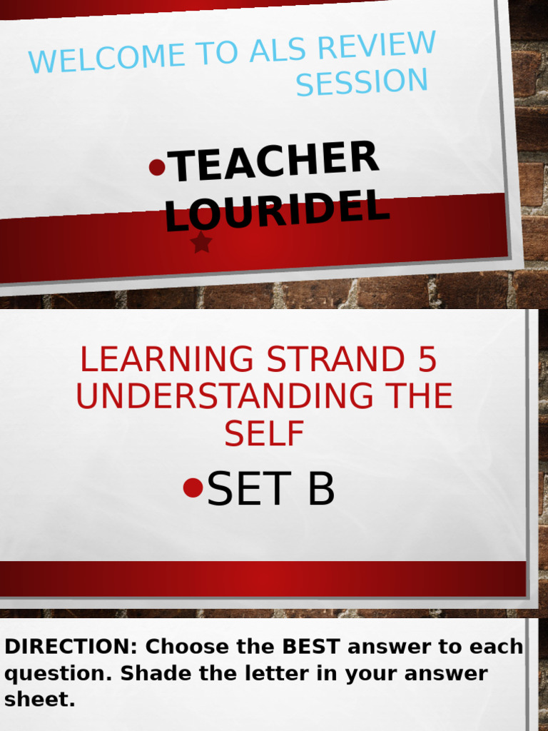 LS5 Understanding The Self Set B | PDF | Stress (Biology) | Waste