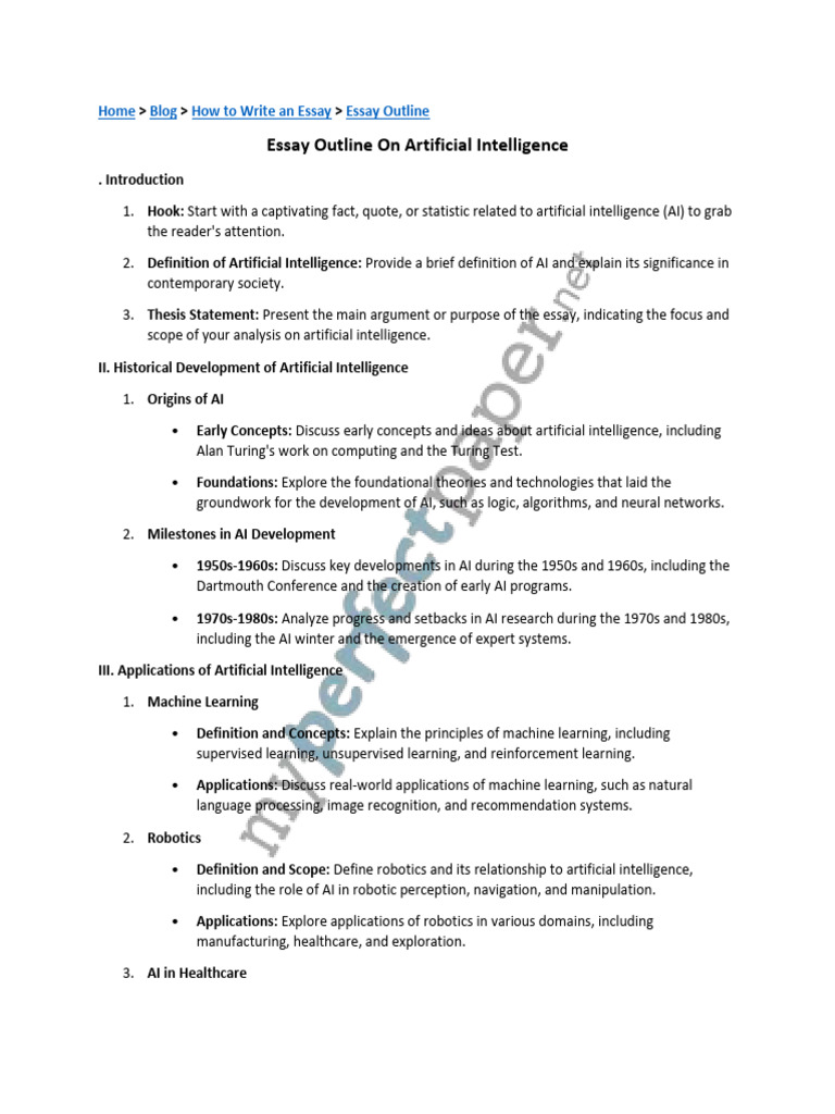 Essay Outline on Artificial Intelligence | PDF | Artificial ...