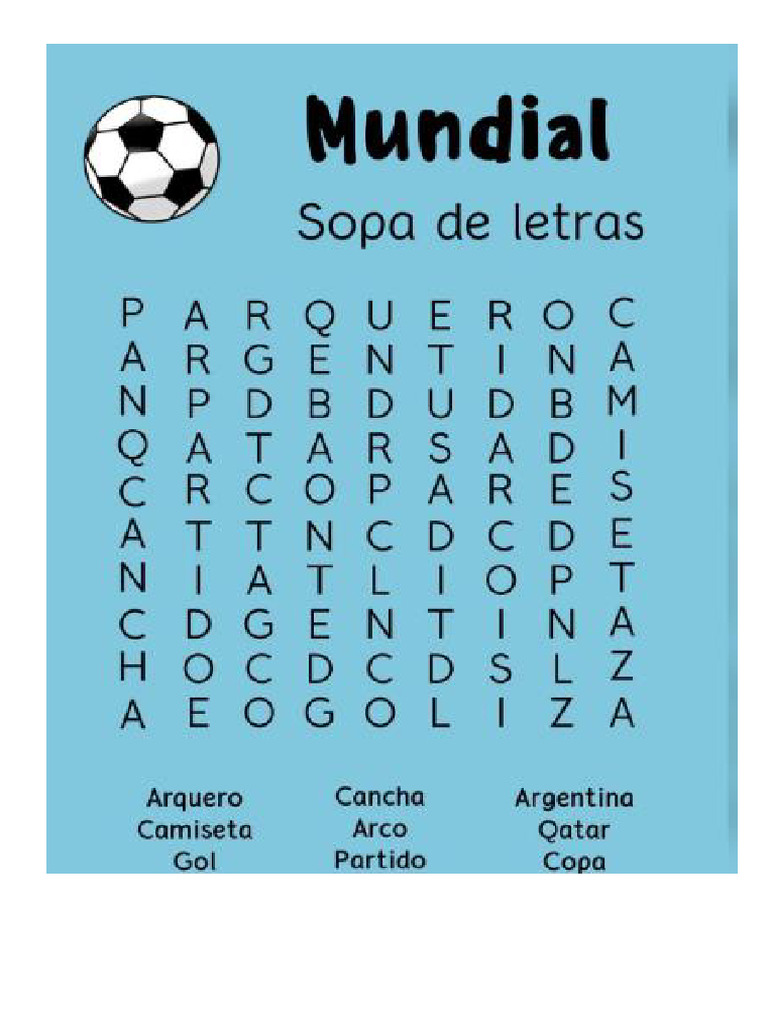 Sopa de Letras Mundial | PDF