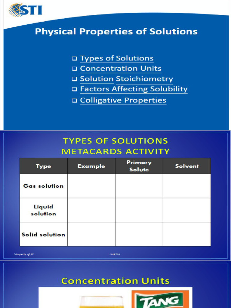 Physical Properties of Solution | PDF