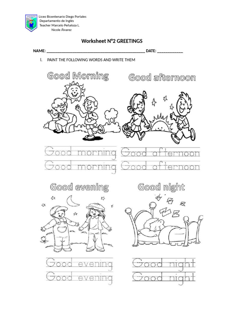 Worksheet Greetings German | PDF
