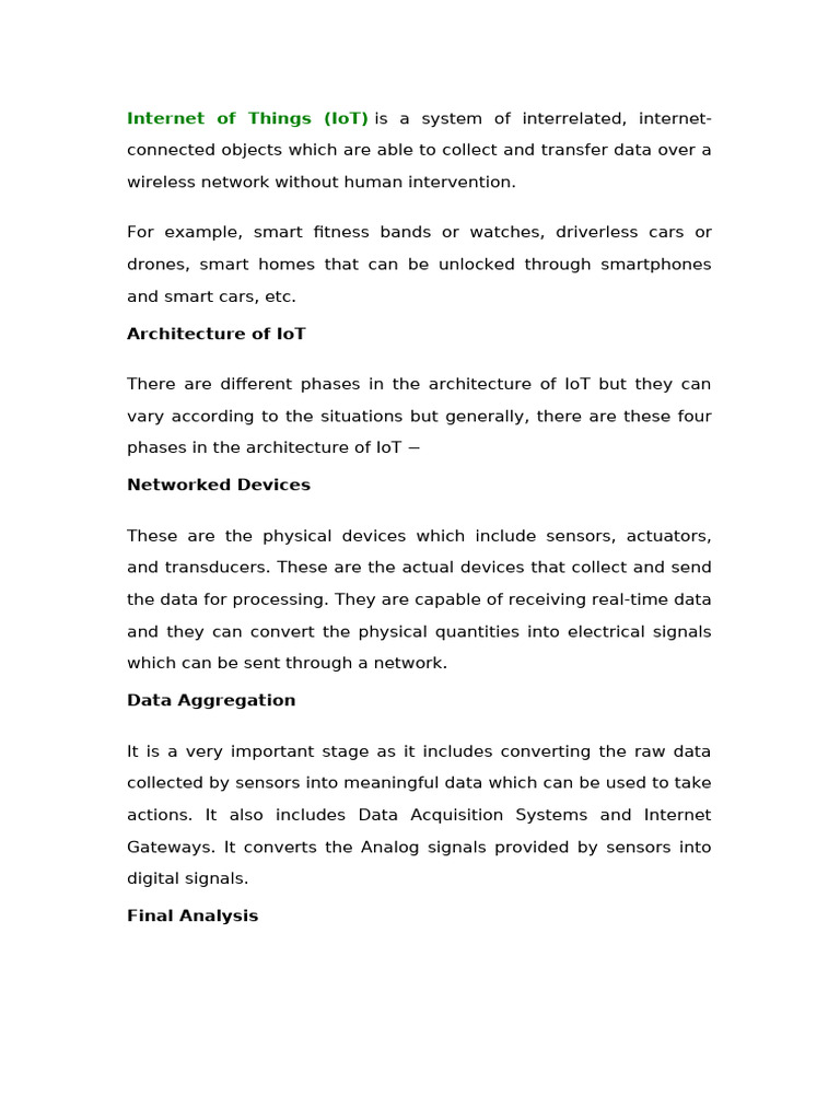 Architecture and Adv-Disadv | PDF | Internet Of Things | Computing