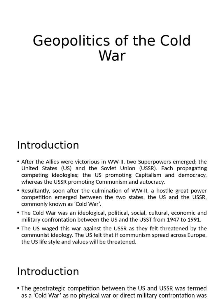 Geopolitics of The Cold War 01062022 101621am | PDF | Cold War | Soviet ...