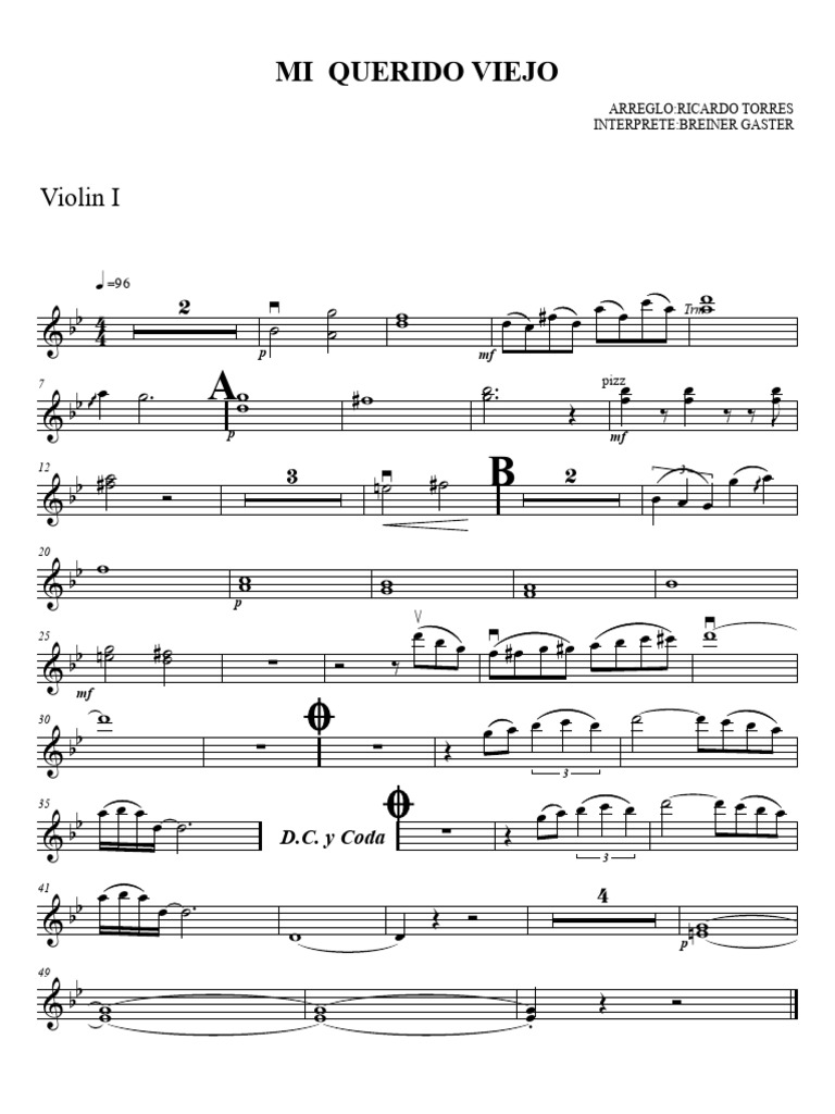 MI VIEJO - Violin I | PDF