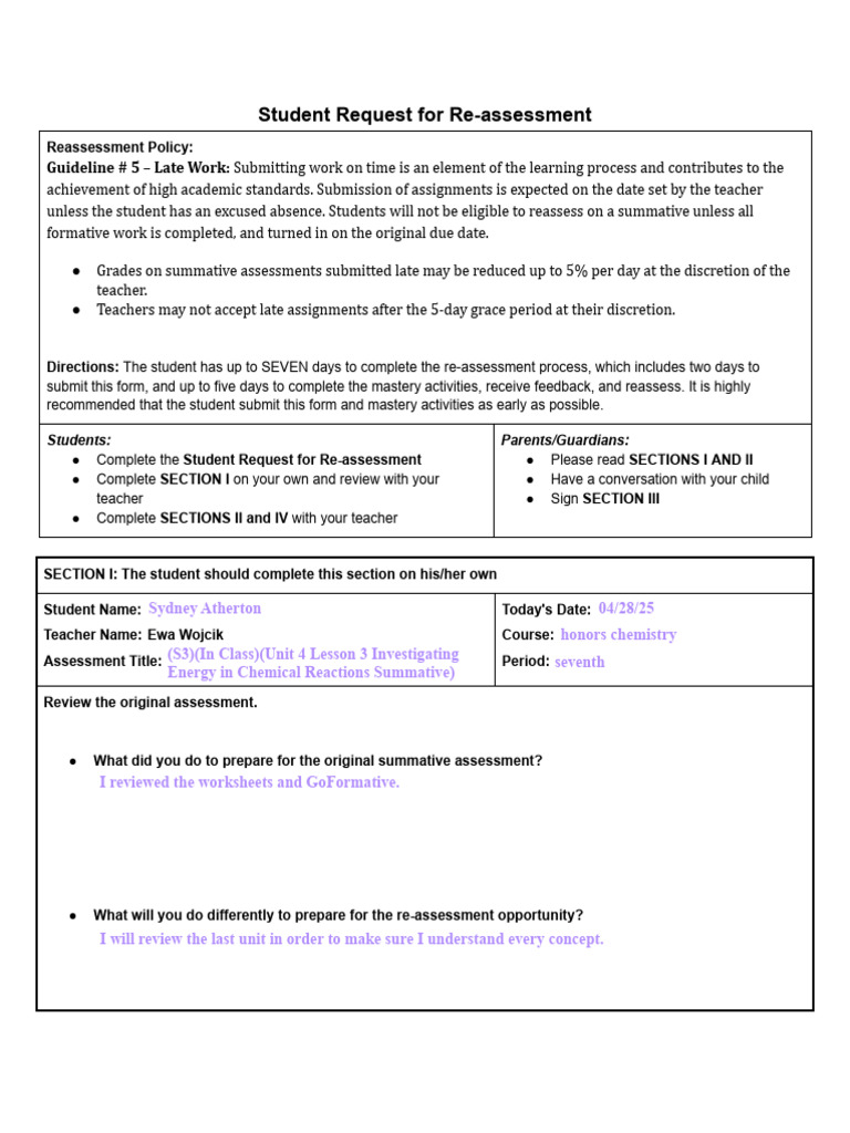 Reassessment Form - Wojcik | PDF | Teachers | Behavior Modification