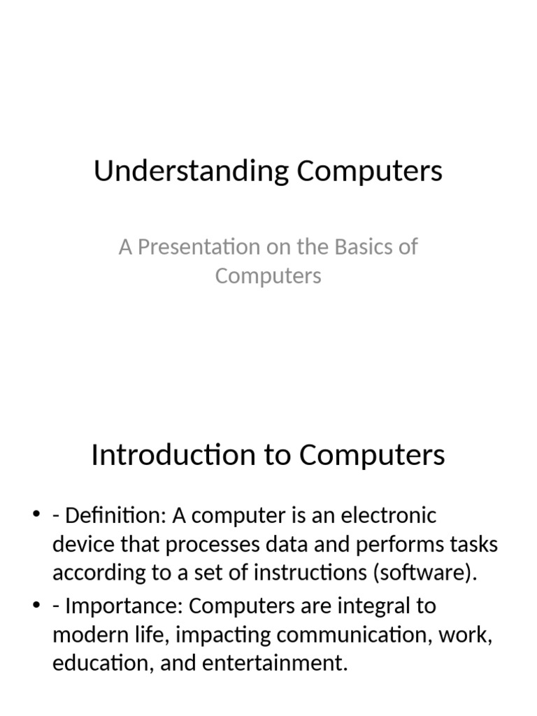 Basics of Computers Explained | PDF