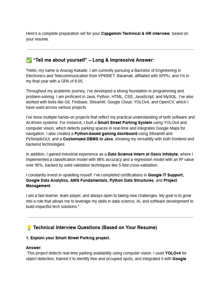 Capgemini Interview Preparation Guide | PDF | Internet Protocol Suite | Osi Model