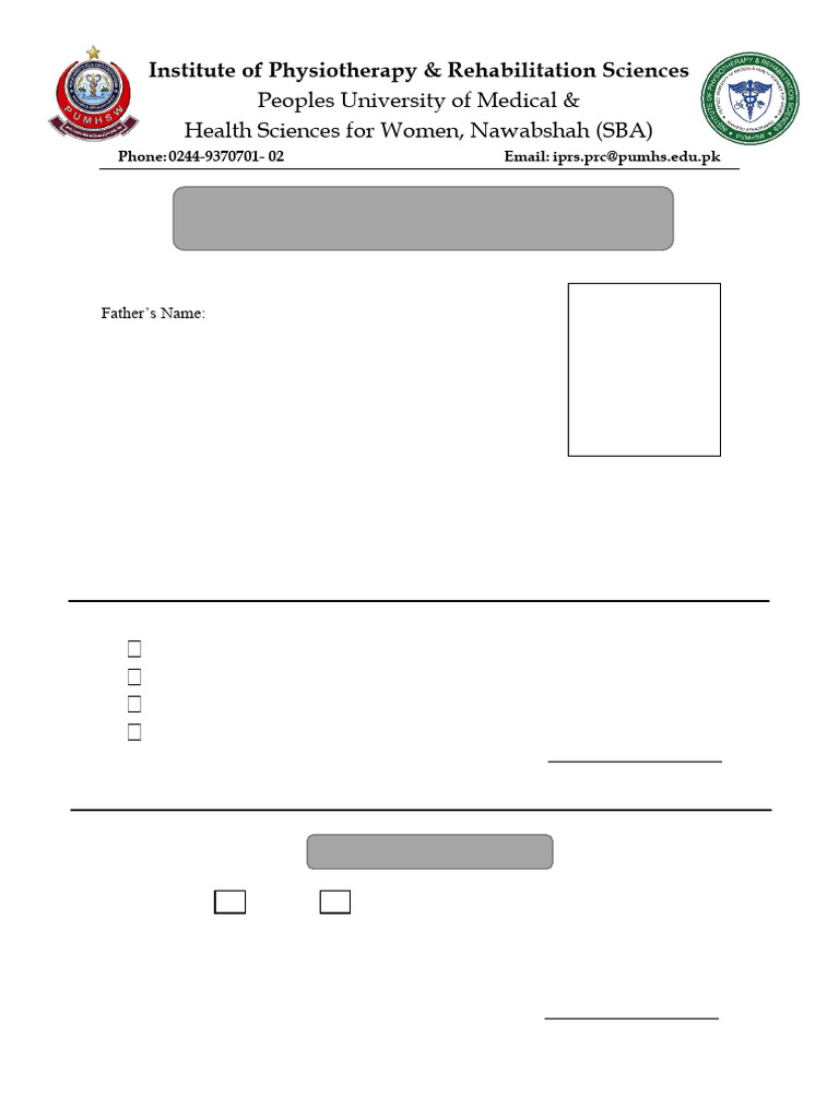 House Job Application DPT 2024 25 | PDF