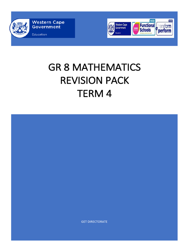 Maths Gr.8 | PDF | Equations | Mathematics