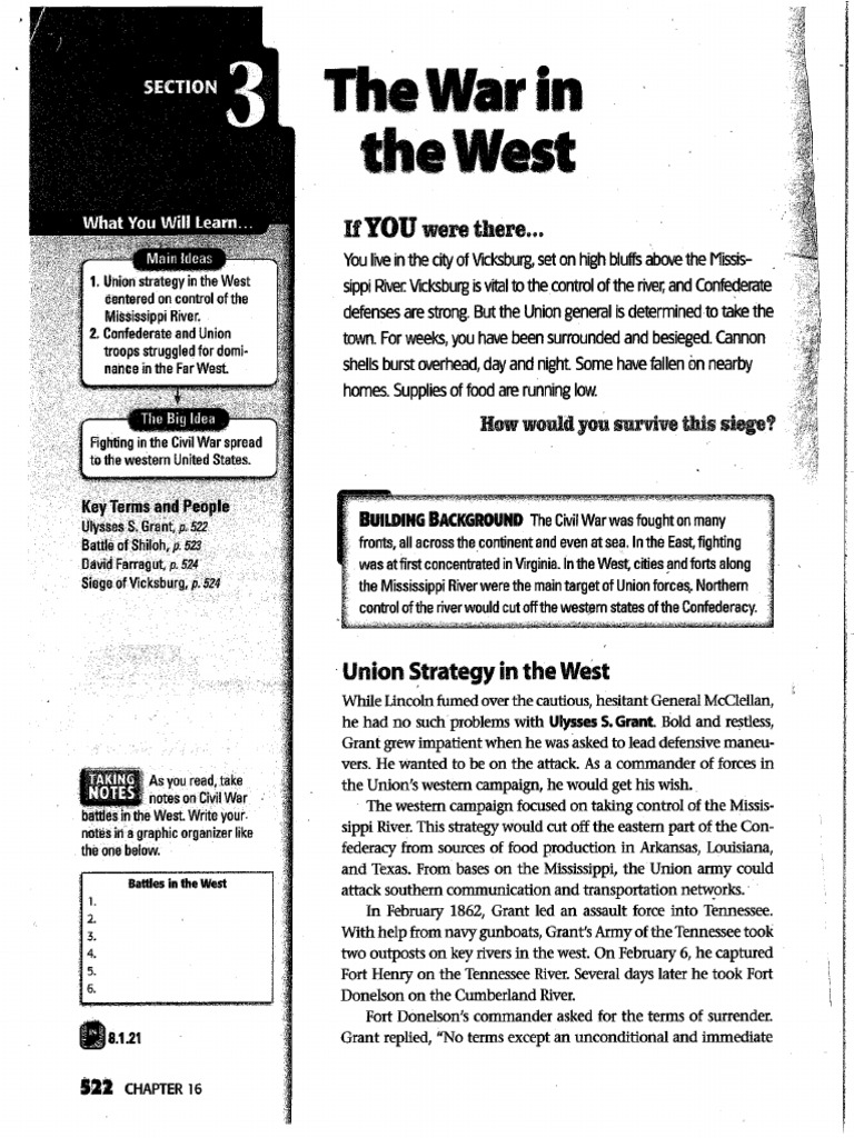 The Civil War in The West | PDF