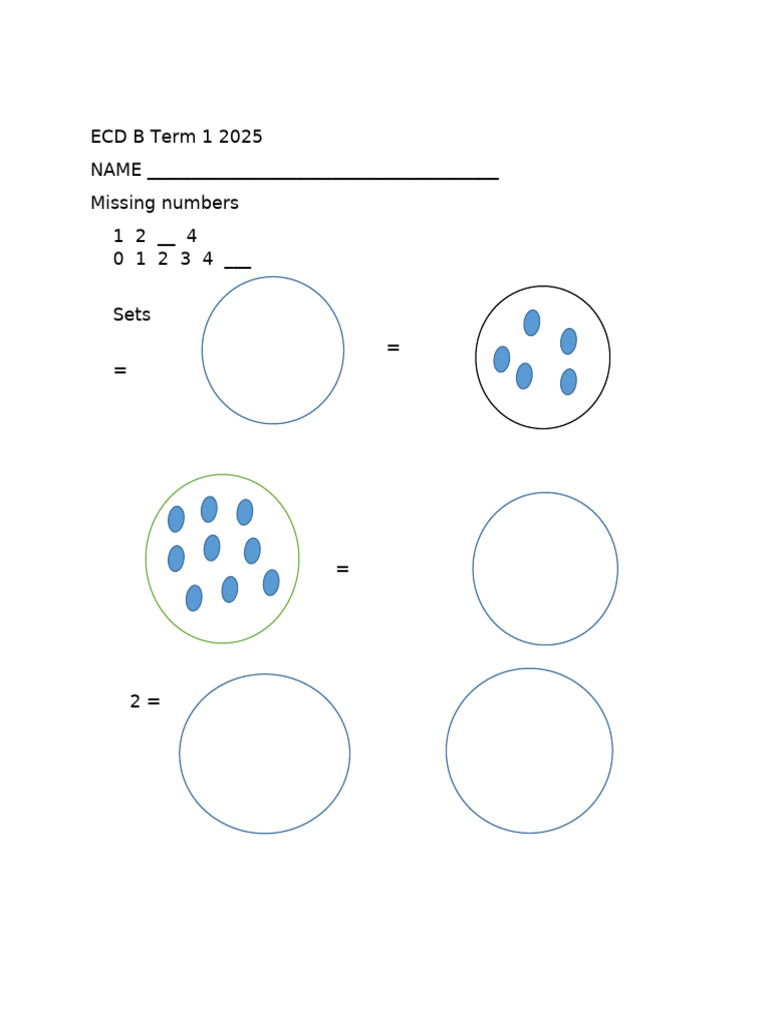 ECD Maths End of Term 1 | PDF