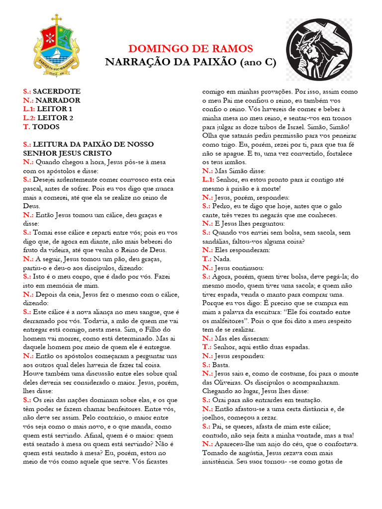 DOMINGO DE RAMOS de cucuí | PDF | Jesus | São Pedro