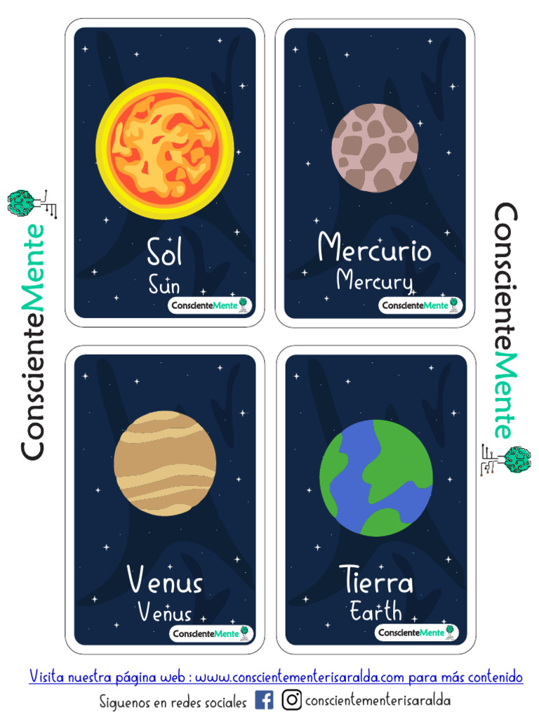 Flash Cards Planetas | PDF