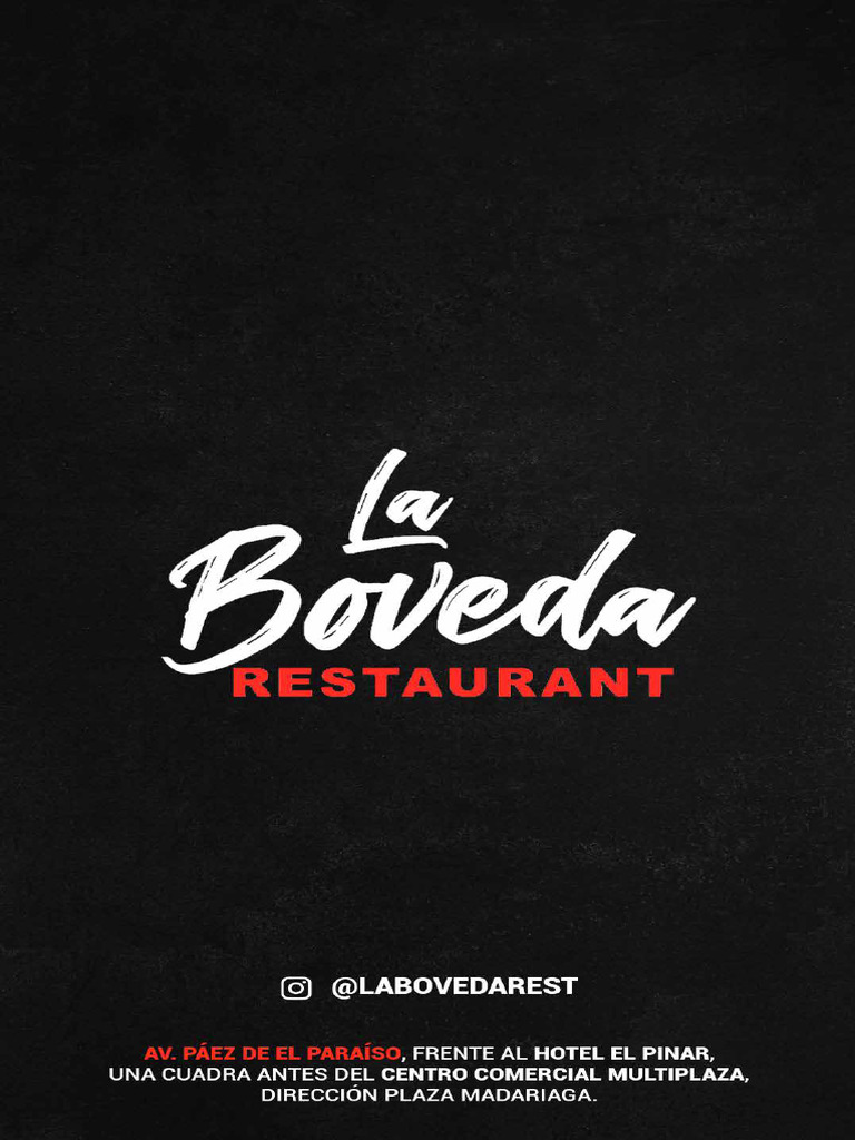 Menú - La Bóveda | PDF